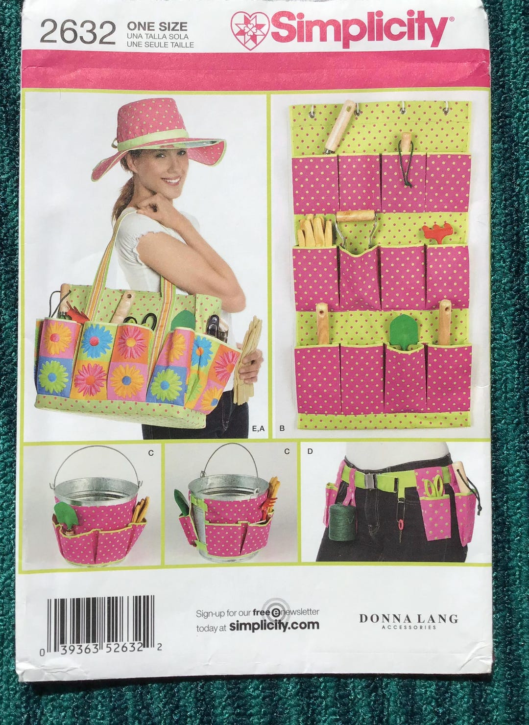 Garden Accessories & Hat Sewing Pattern, Simplicity 2632, Tool Belt ...