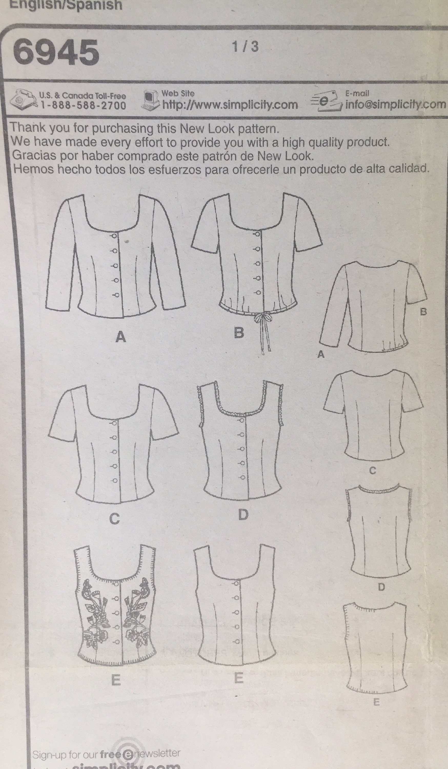 Summer Top Sewing Pattern, New Look 6945, Misses Shirt in 6 Styles ...