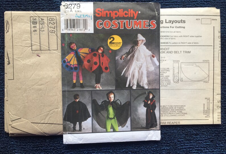 Children's Costumes Sewing Pattern, Simplicity 8279, Size S-L 2-12 ...
