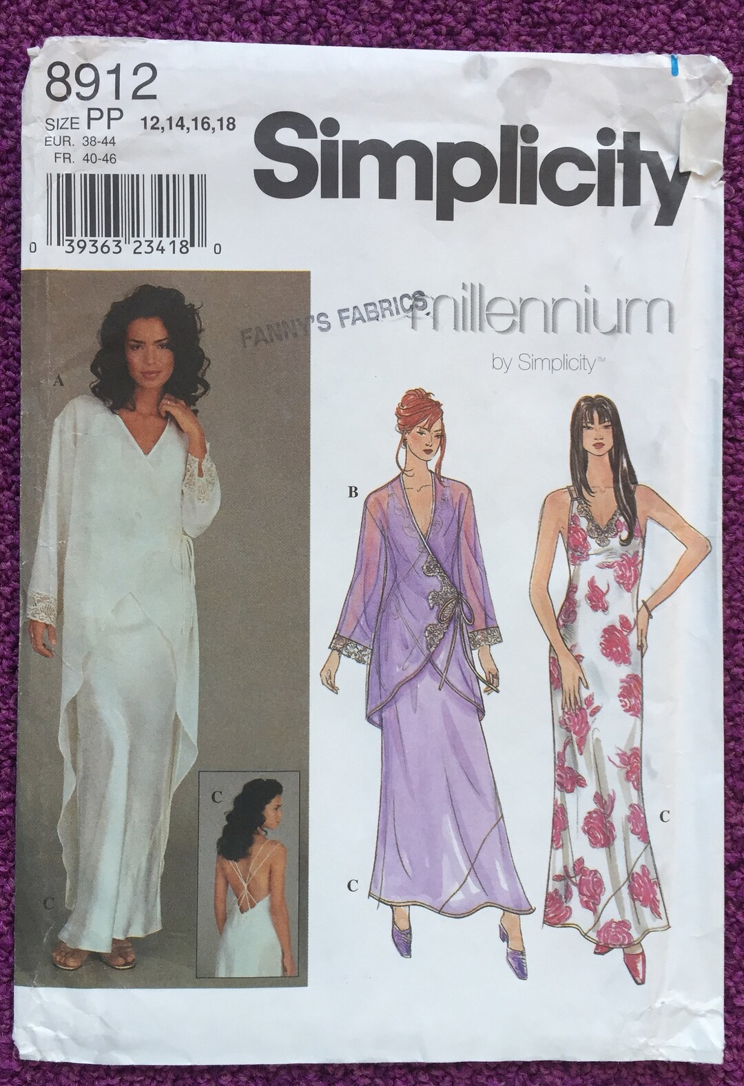 Nightgown Sewing Pattern, Simplicity 8912, Bias Cut With Criss-cross ...
