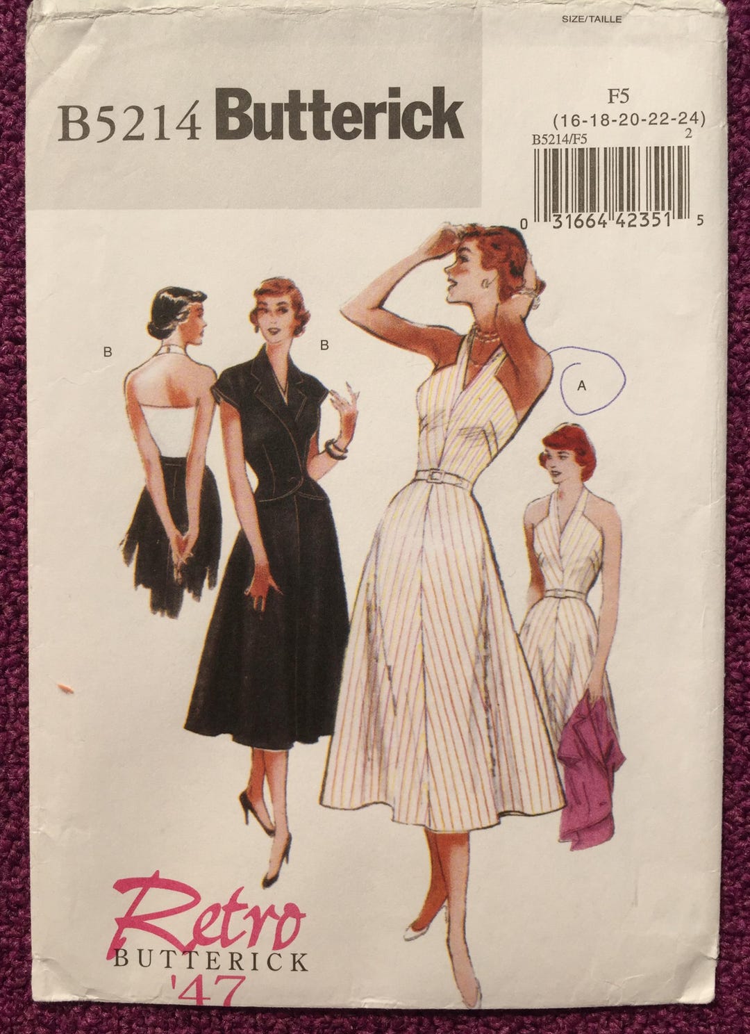 Misses Retro Dress Sewing Pattern, Butterick 5214, Misses Jacket ...