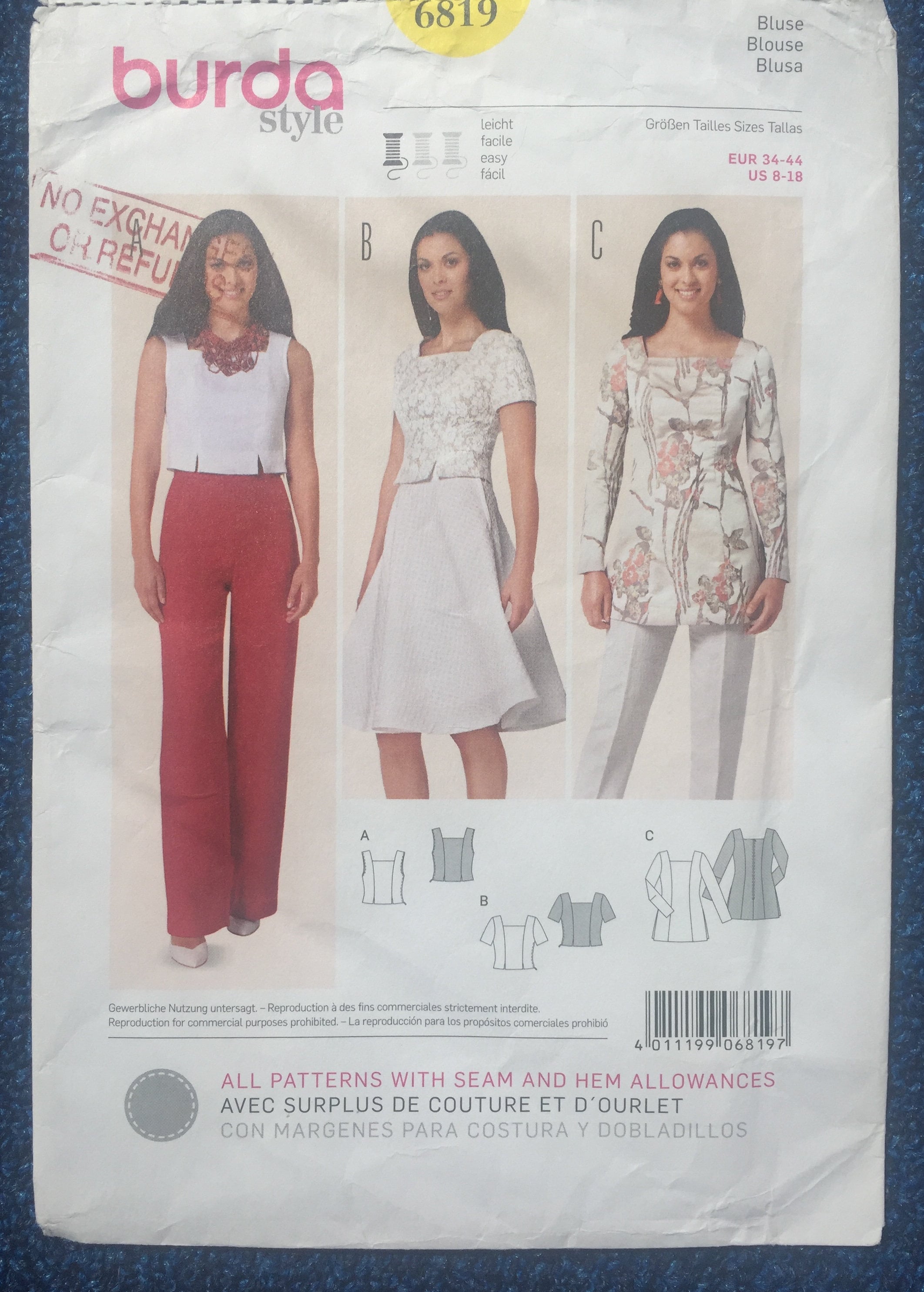 Women Plus Size Blouse Sewing Pattern, Tunic Shirt, Crop Top, Collar ...