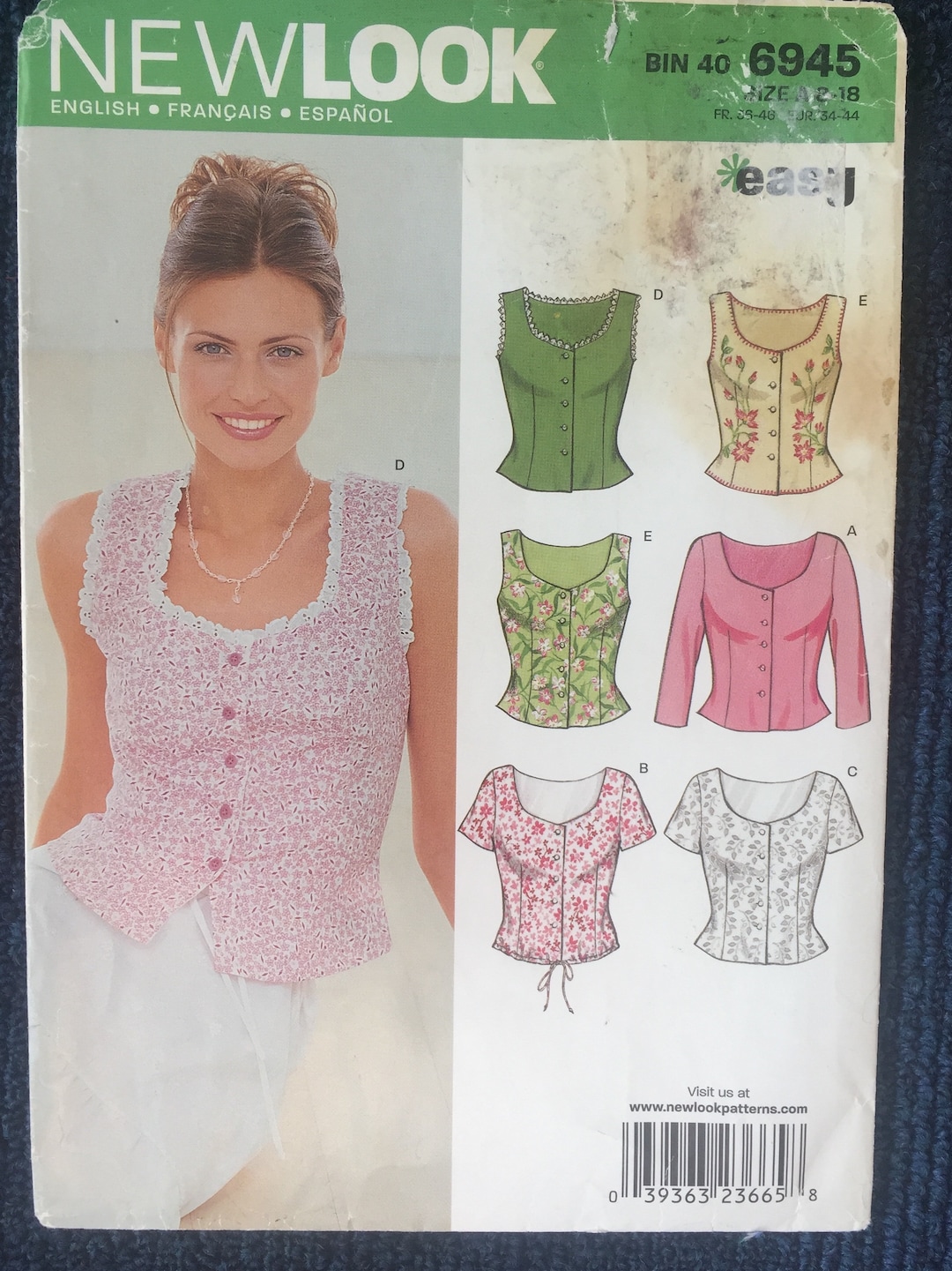 Summer Top Sewing Pattern, New Look 6945, Misses Shirt in 6 Styles ...