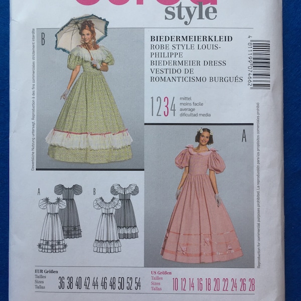 Victorian 1840s Dress Pattern - Etsy