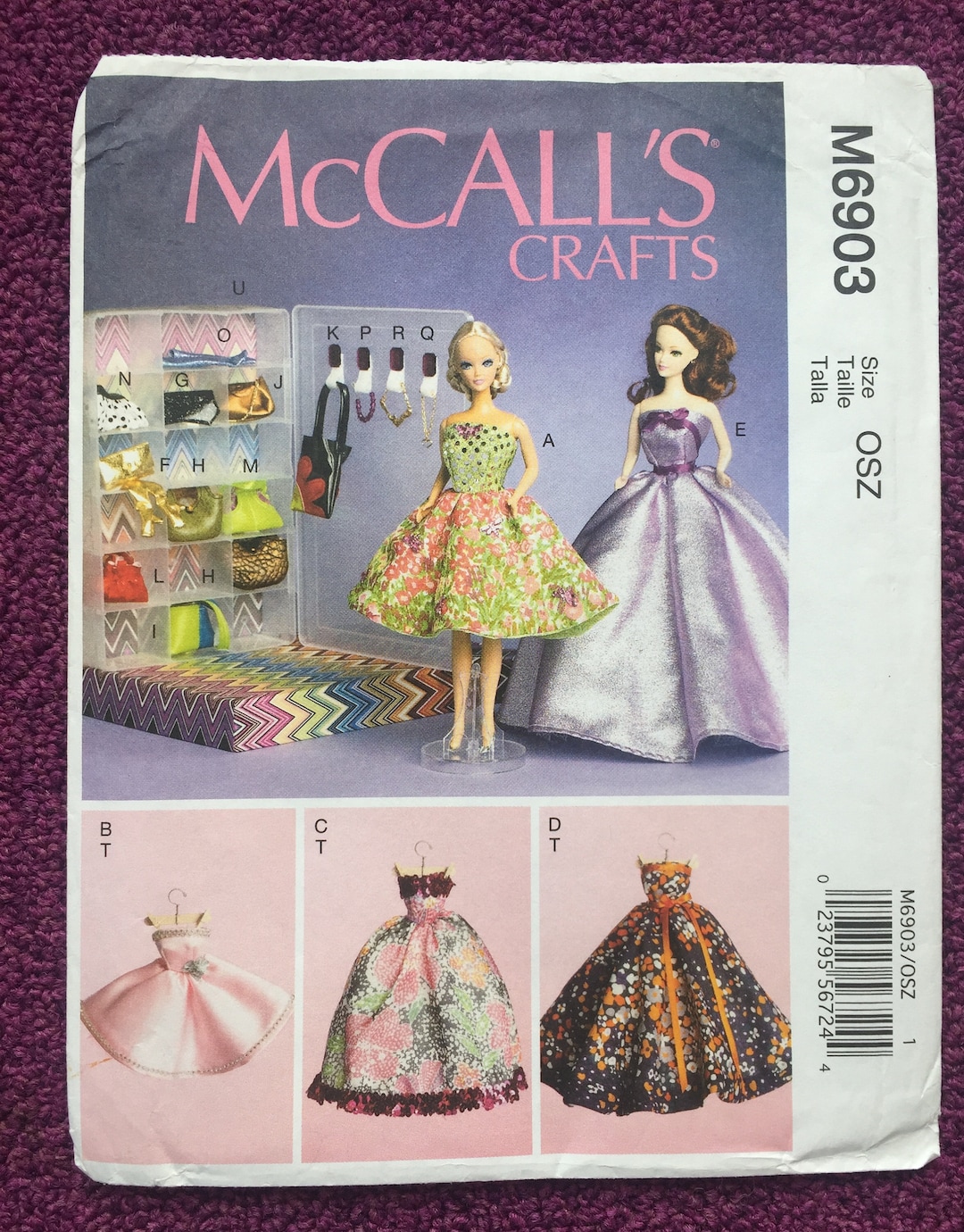Barbie Doll Clothes Sewing Pattern, Mccalls 6903 Fashion Doll Outfits ...