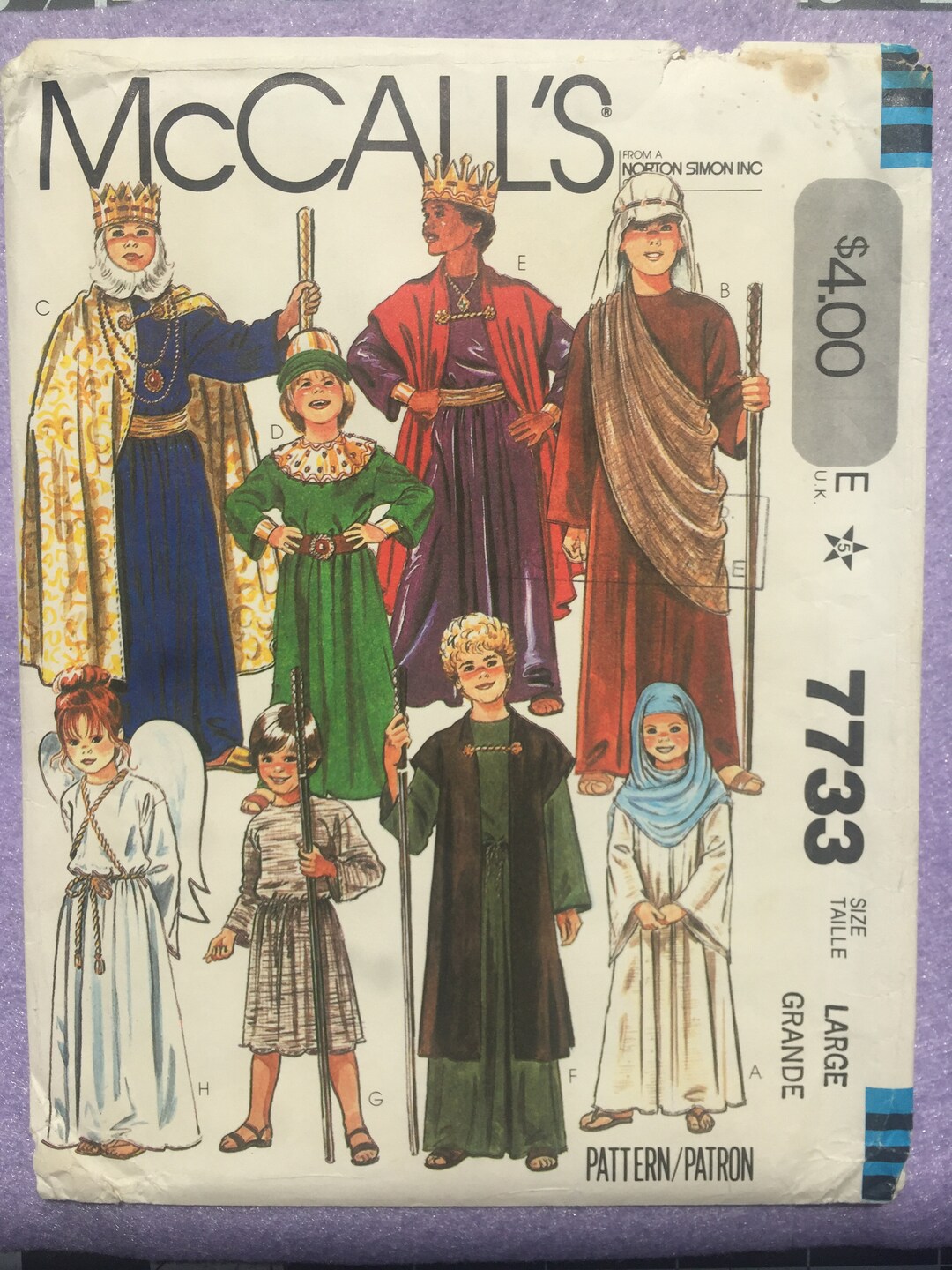 Children's Costumes Sewing Pattern, Size Large 12-14, Passion Play ...