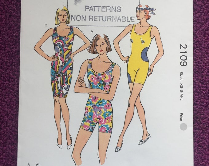 Misses Unitard Sewing Pattern, Kwik Sew 2109, Scoop Neck 2 Lengths V ...