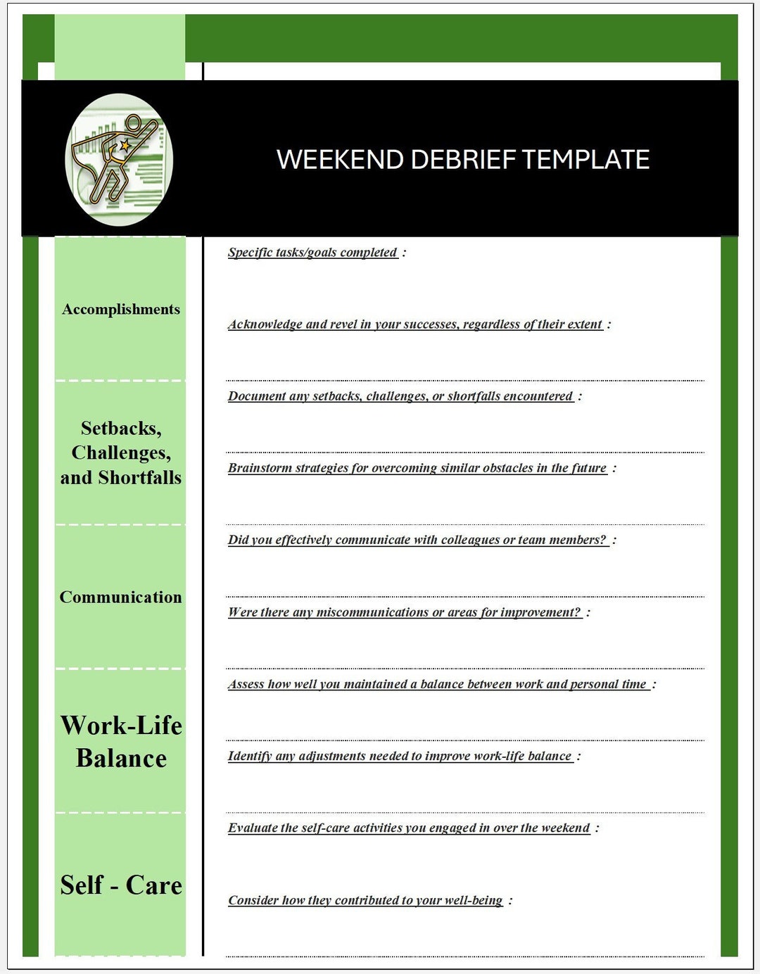 Weekend Debrief Journal Template & Printable - Etsy