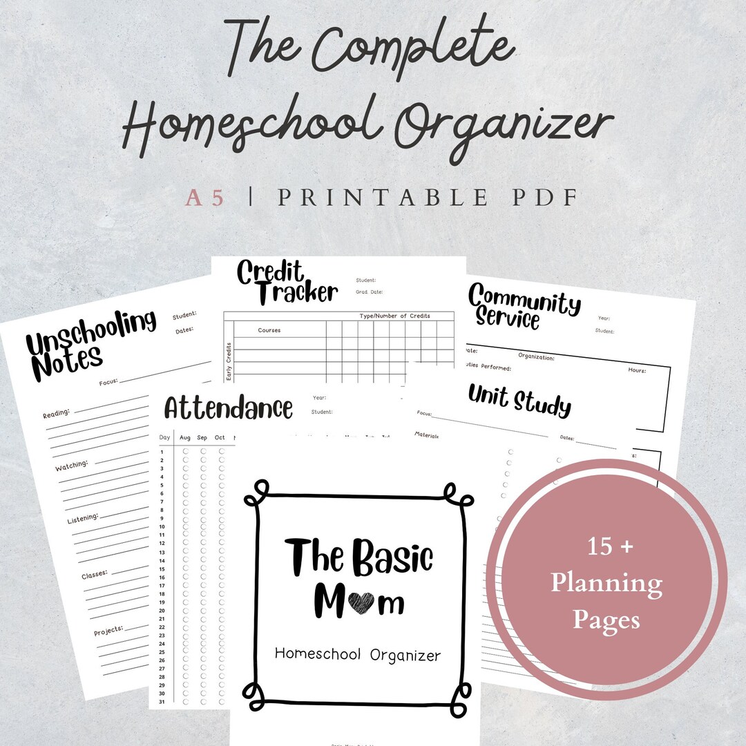 COMPLETE Homeschool Organizer Bundle A5 Size UNDATED 15 Planning Pages ...