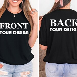 Front and Back Custom Text Shirt, Double Sided Custom Business Logo ...