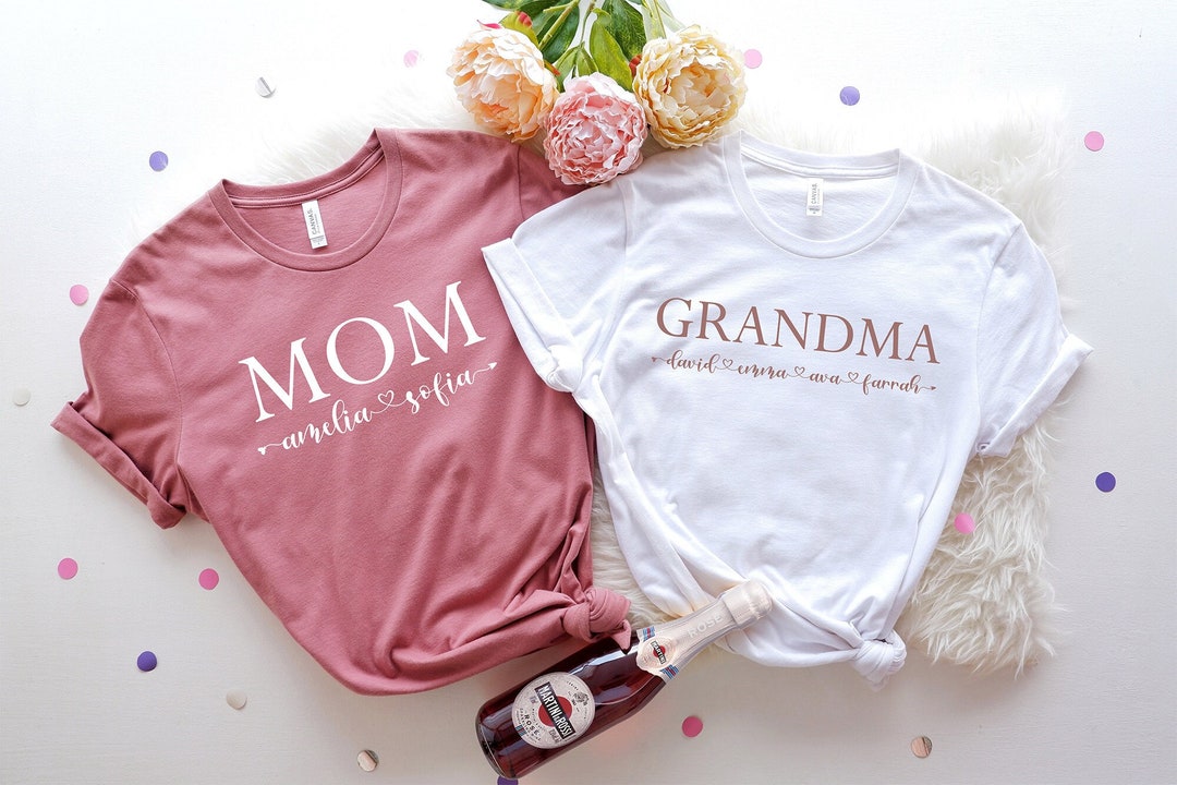 Mom Shirt, Personalized Kids Name Mom Shirt, Great Grandma Shirt, Gift ...