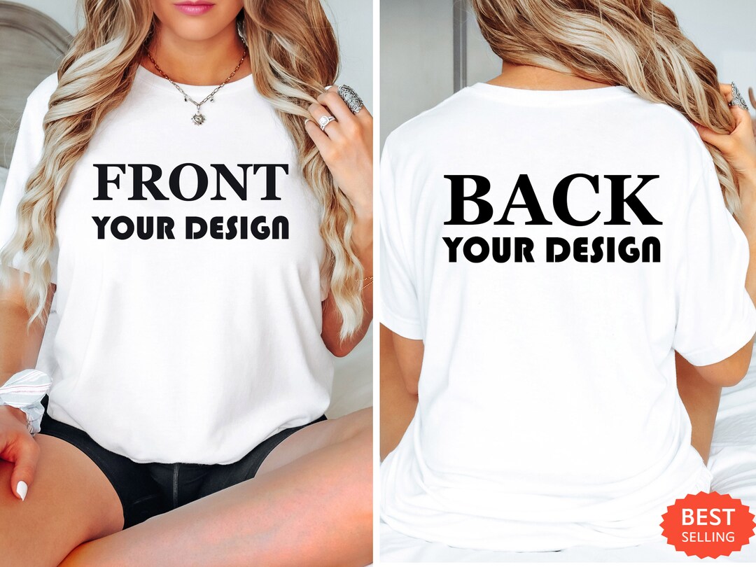 Front and Back Custom Text Shirt, Double Sided Custom Business Logo ...