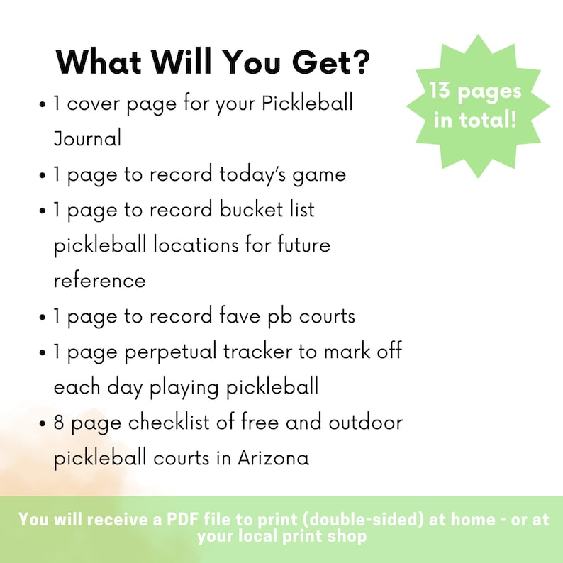 Pickleball Journal Printable Pickle Ball Tracker Father's Day Gift ...