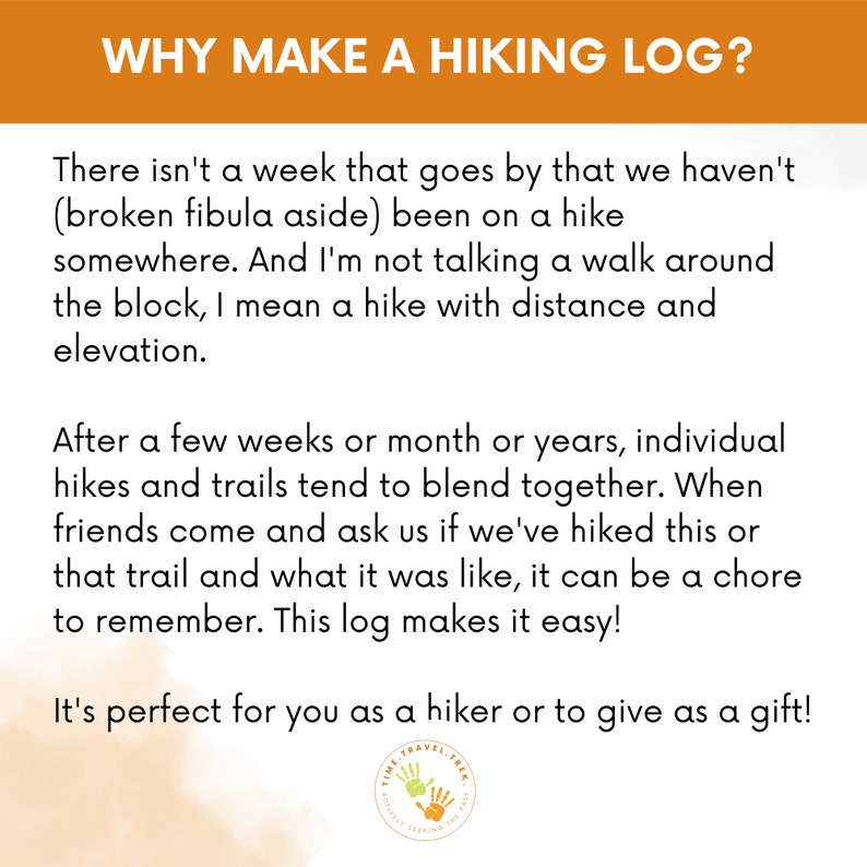 Hiking Journal Printable Hike Tracker Printable Hiking Log Hiking ...