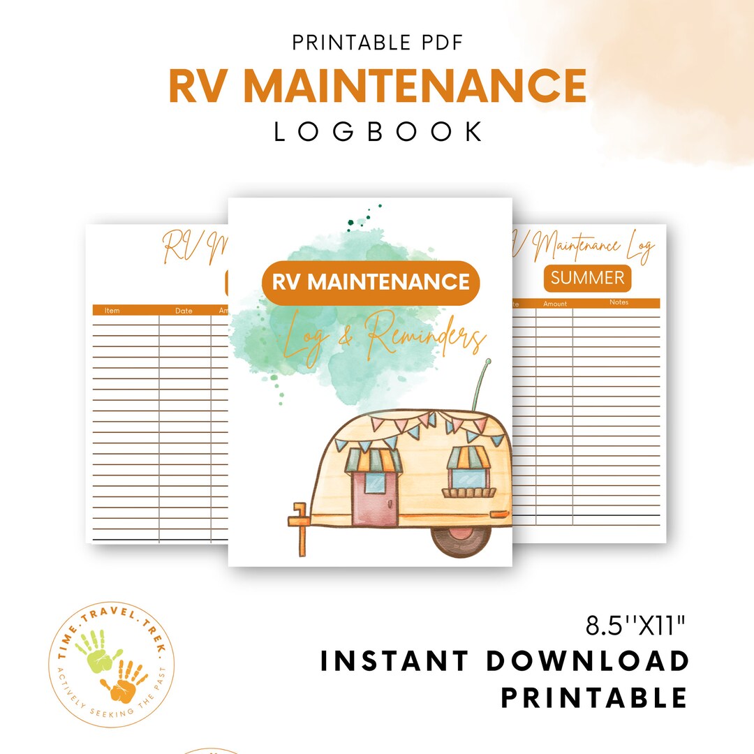 RV Maintenance Log & Reminders Journal - Etsy