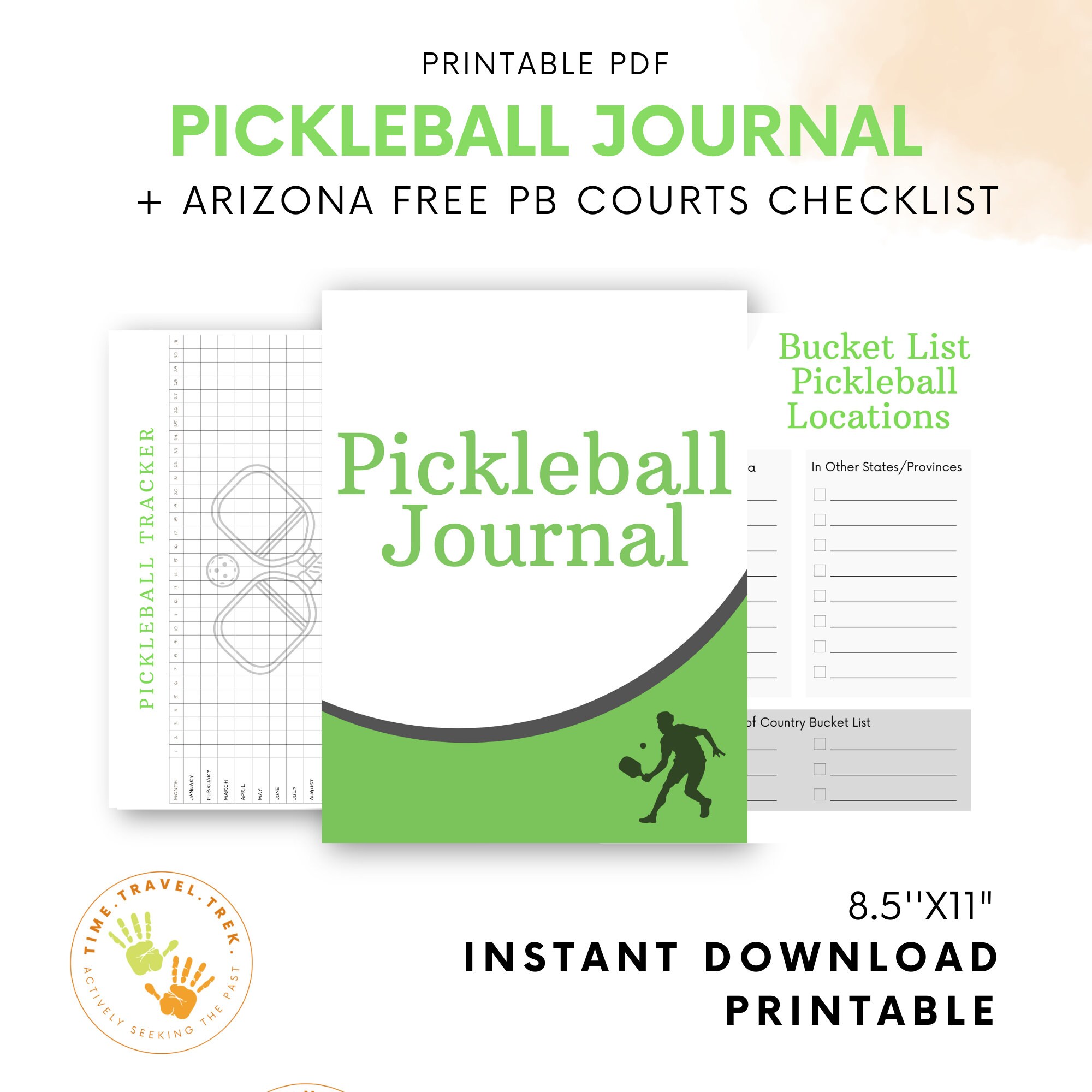 Pickleball Journal Printable Pickle Ball Tracker Father's Day Gift ...