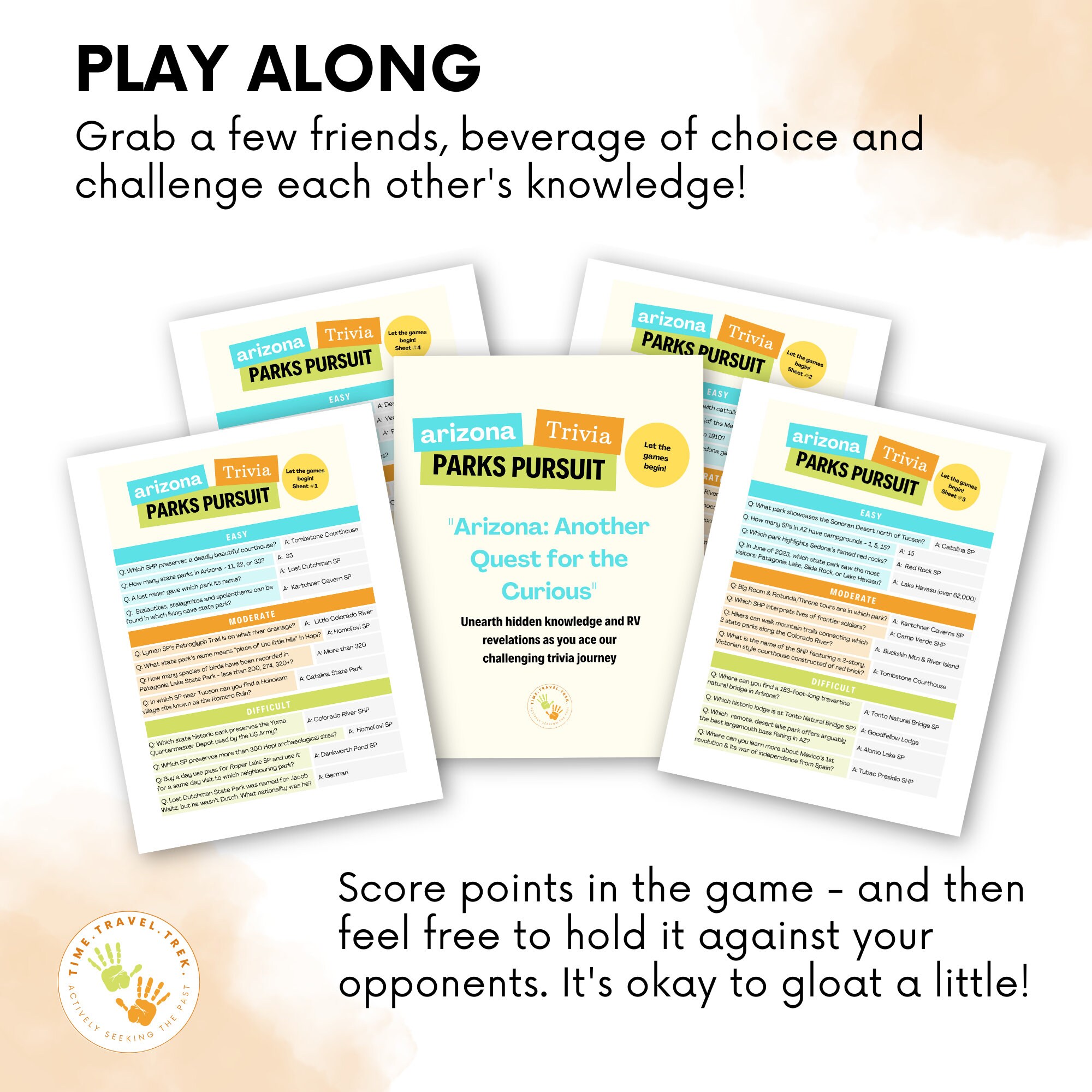 Trivia Game Printable Camping Game Arizona Trivia Printable Trivia Quiz ...