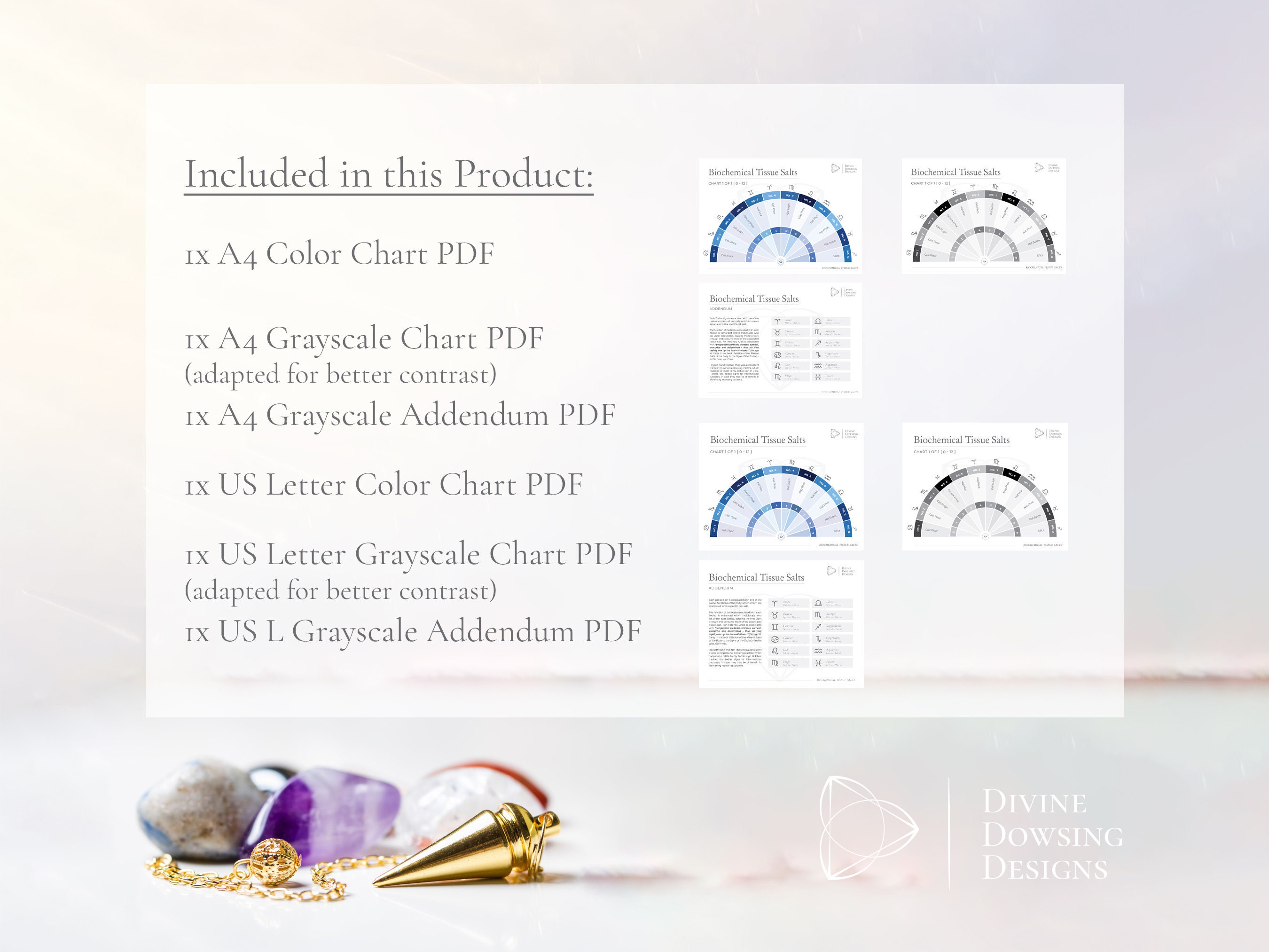 Biochemical Tissue Salts Pendulum Chart | Schuessler Cell Salts ...