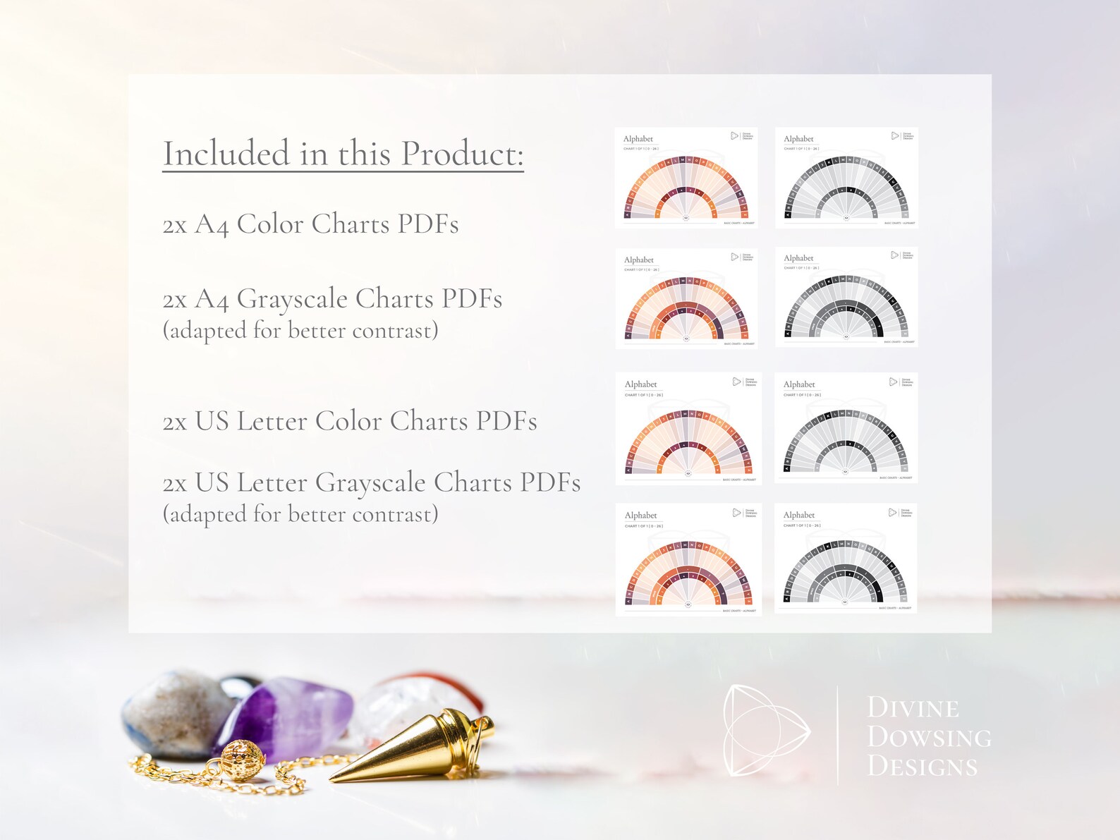 Alphabet Pendulum Dowsing Chart - Printable | Ouija Board Alternative ...