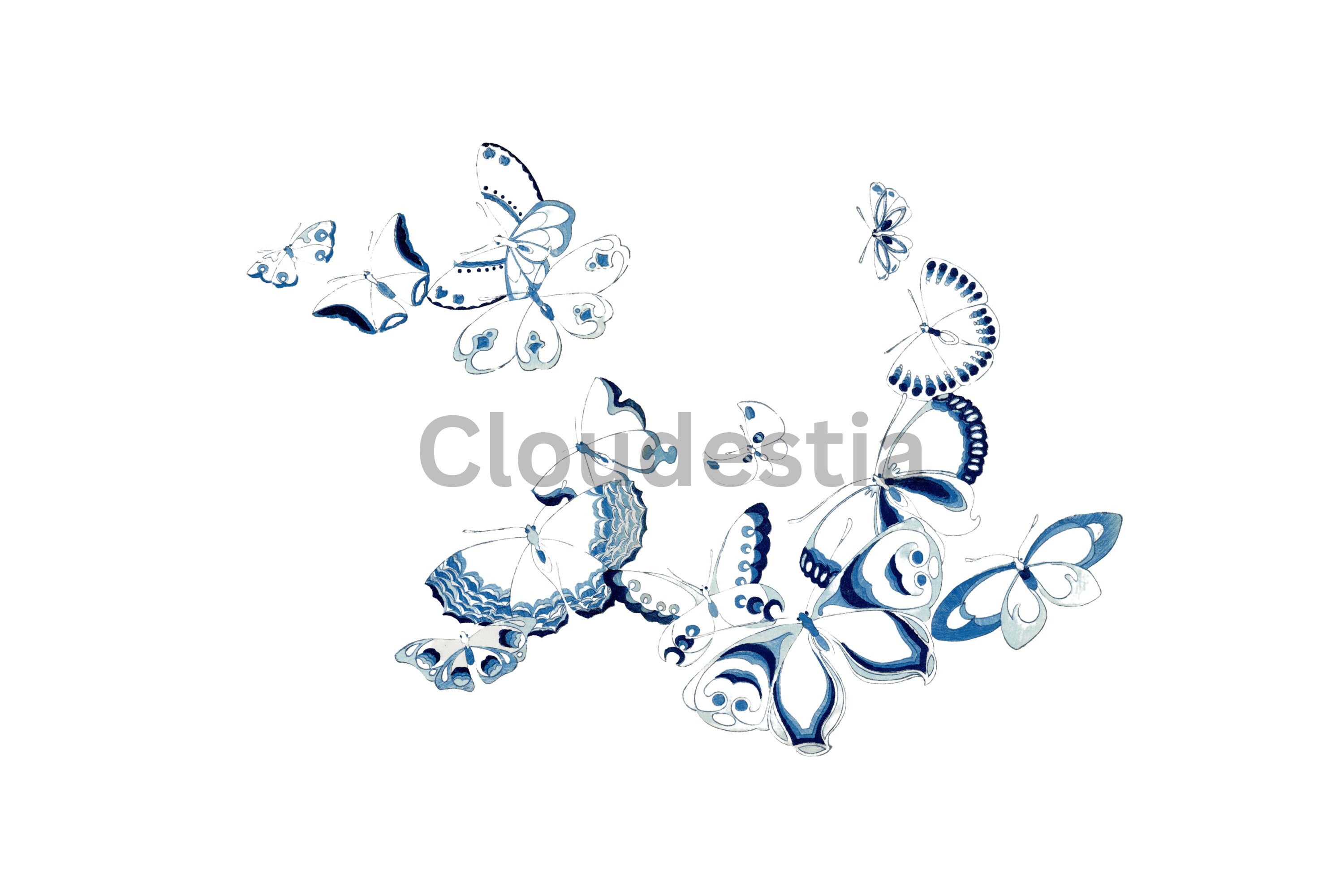 Blue Butterflies Svg Digital Download for Wall Art Digital - Etsy