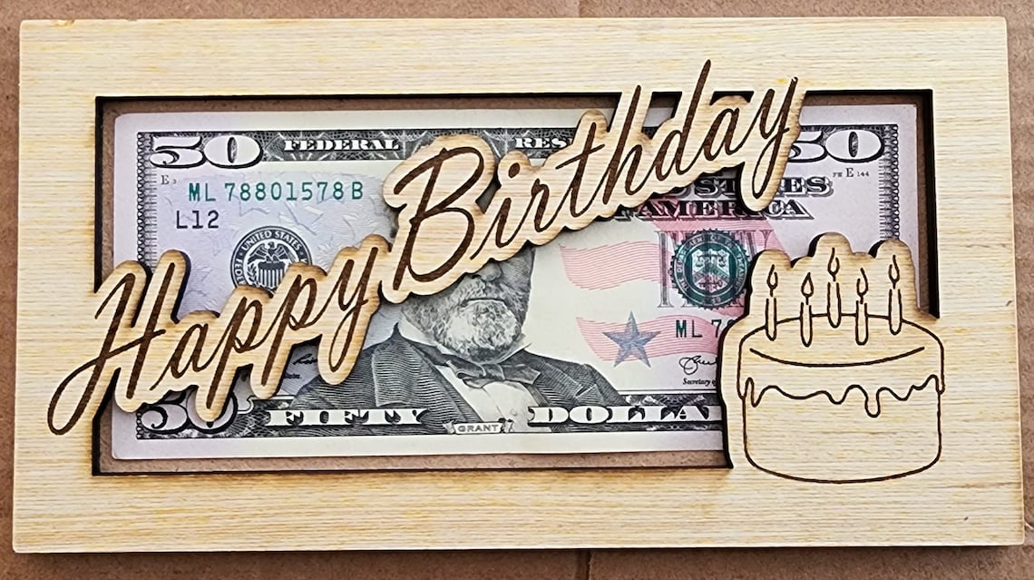 Digital File - Happy Birthday Money Frame (2 Styles) - Etsy