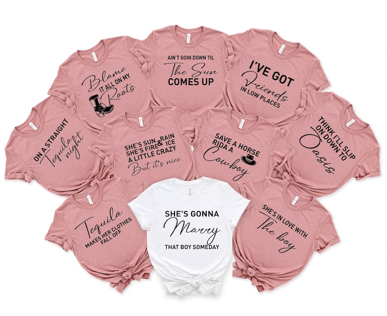 Bachelorette Party Shirts Country Song Lyrics Team Bride Etsy