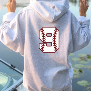Baseball Custom Number Hoodie, Personalize With Number Hoodie, Baseball ...