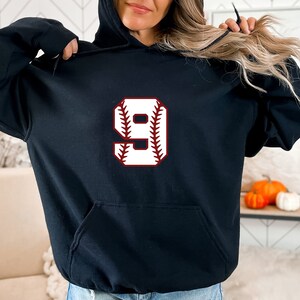 Baseball Custom Number Hoodie, Personalize With Number Hoodie, Baseball ...