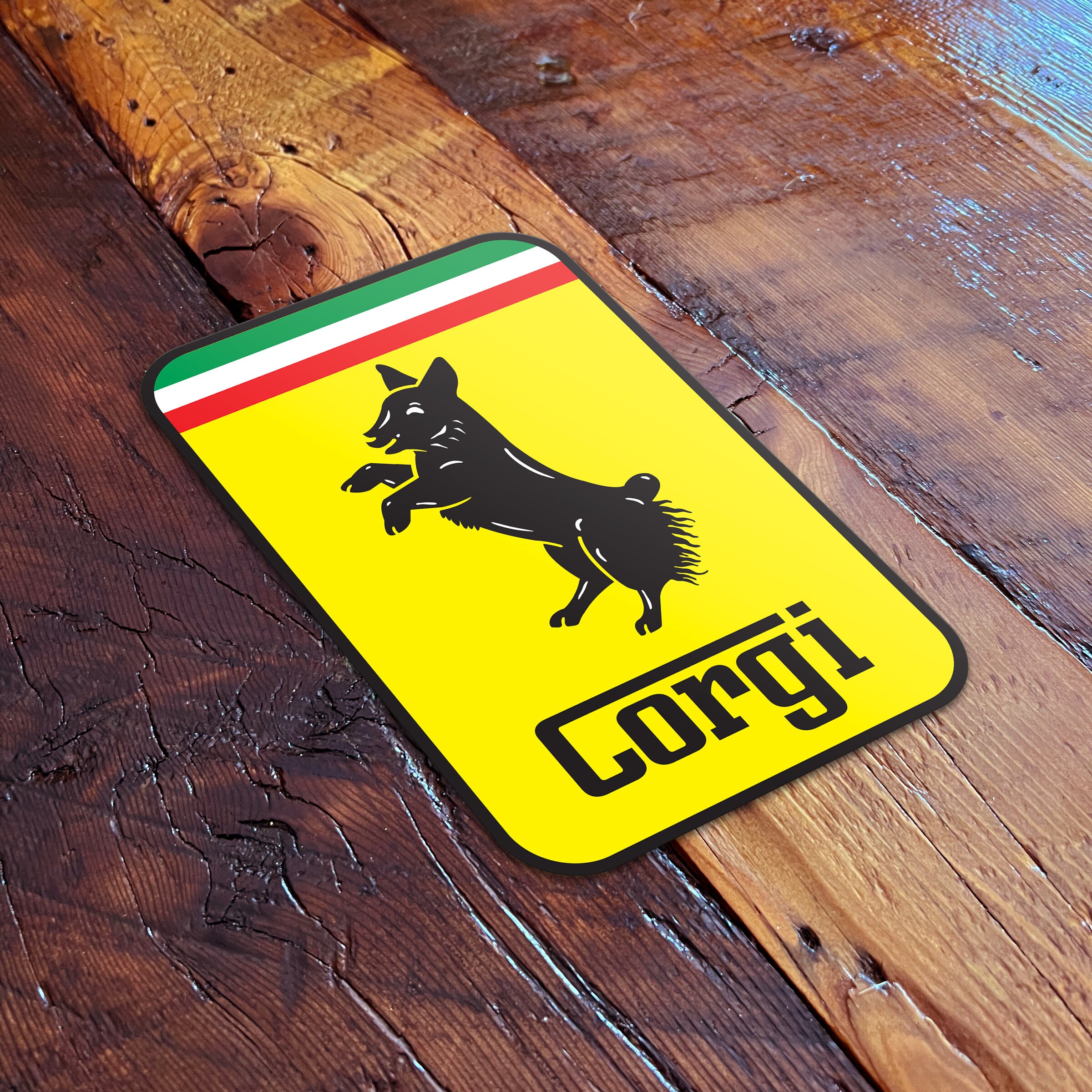 Corgi Sports Car Vinyl Sticker - Etsy