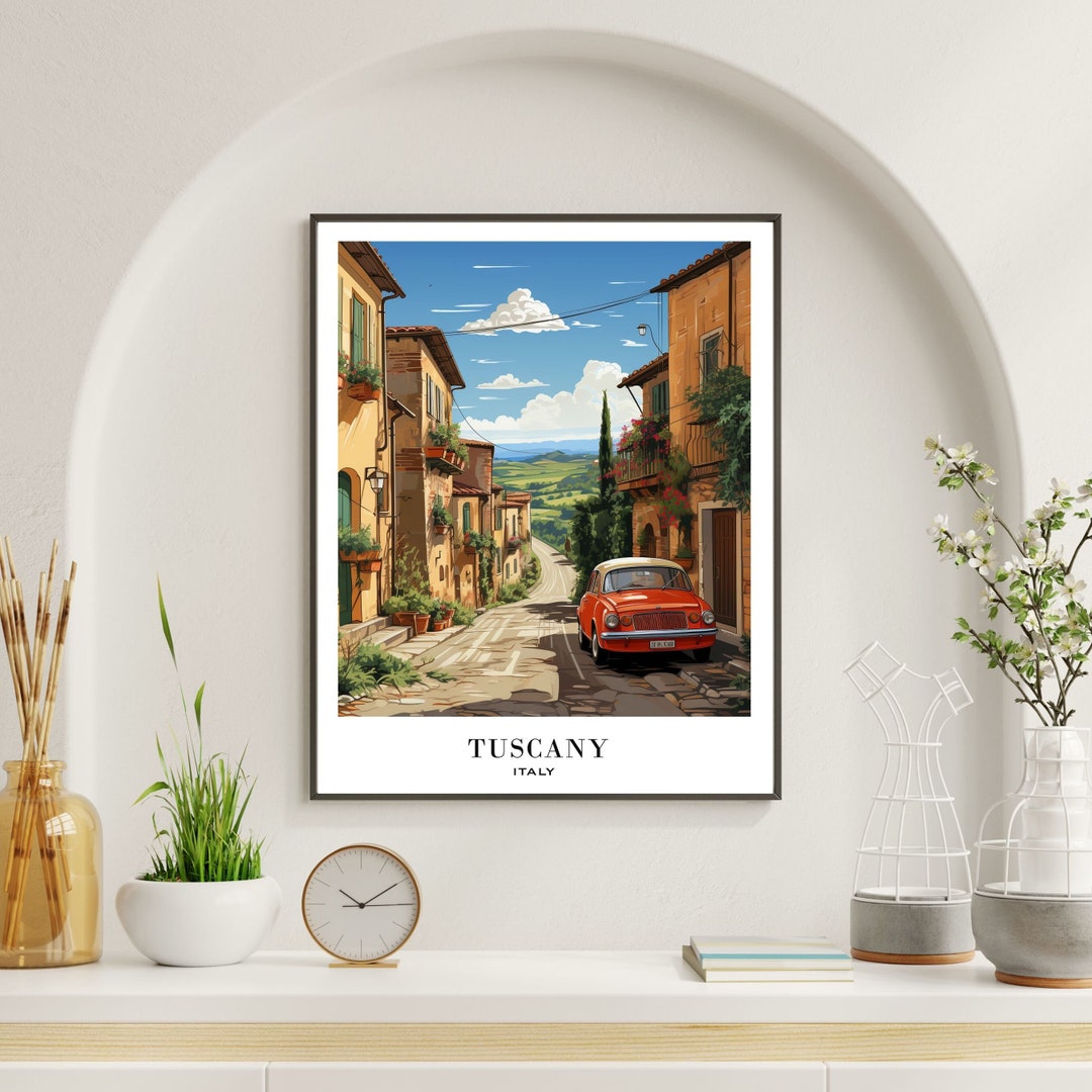 Tuscany Streets Travel Poster Print, Italy Travel Poster, Home Art ...