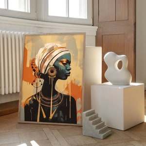 Modern African American Art Set of 3, African Wall Art Set, Black Woman ...
