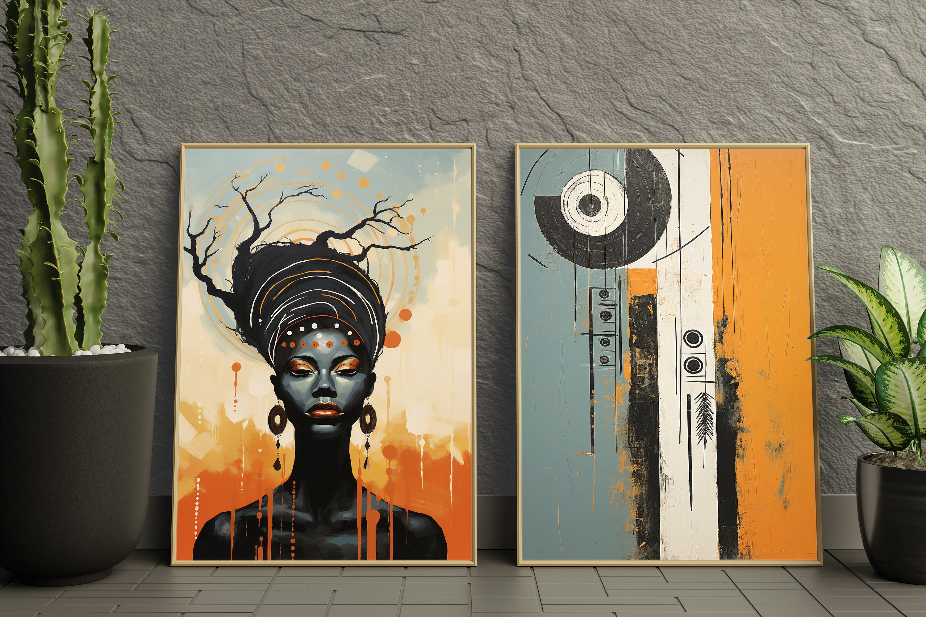 Modern African American Art Set of 3, Ethnic Art Prints, Boho Wall Art ...