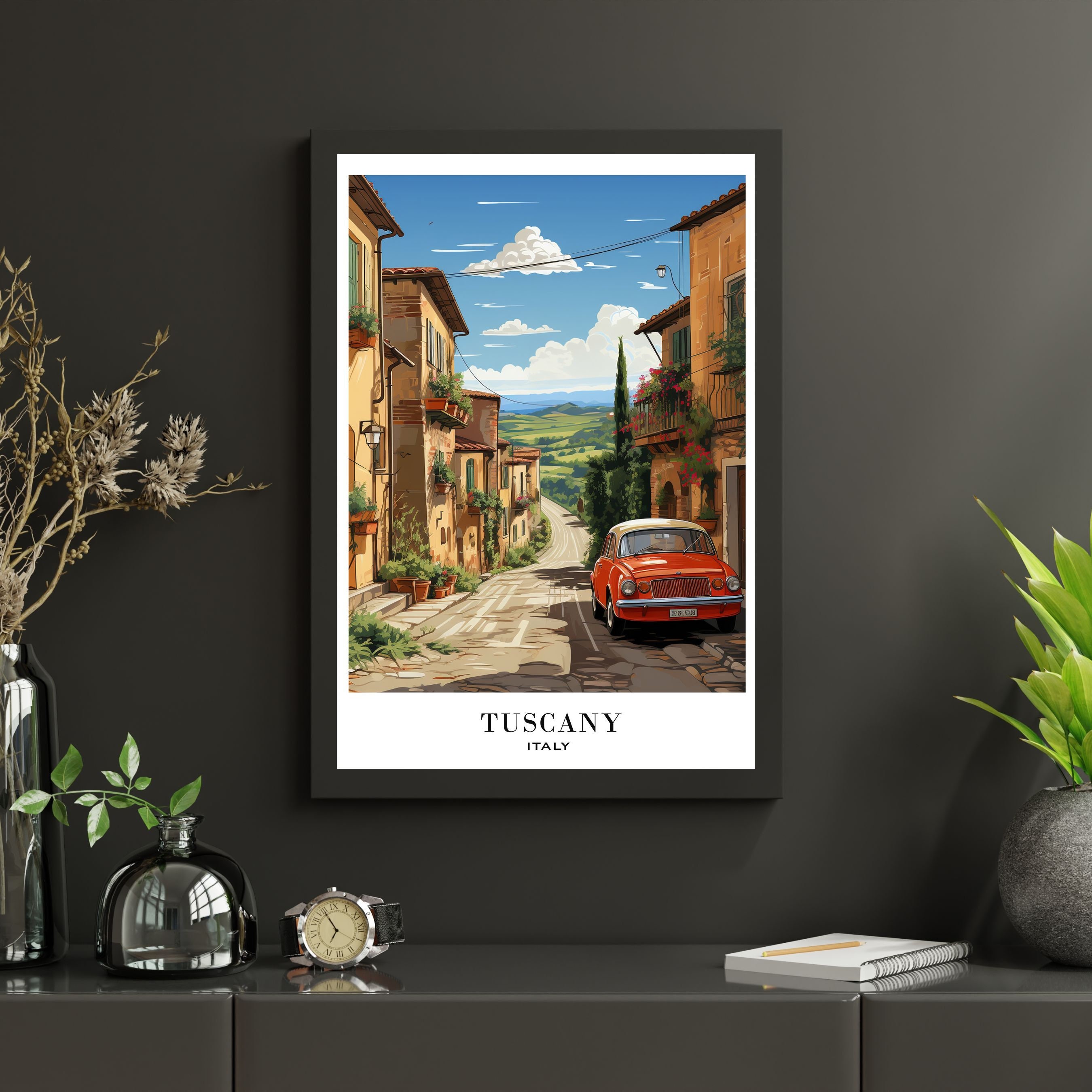 Tuscany Streets Travel Poster Print, Italy Travel Poster, Home Art ...
