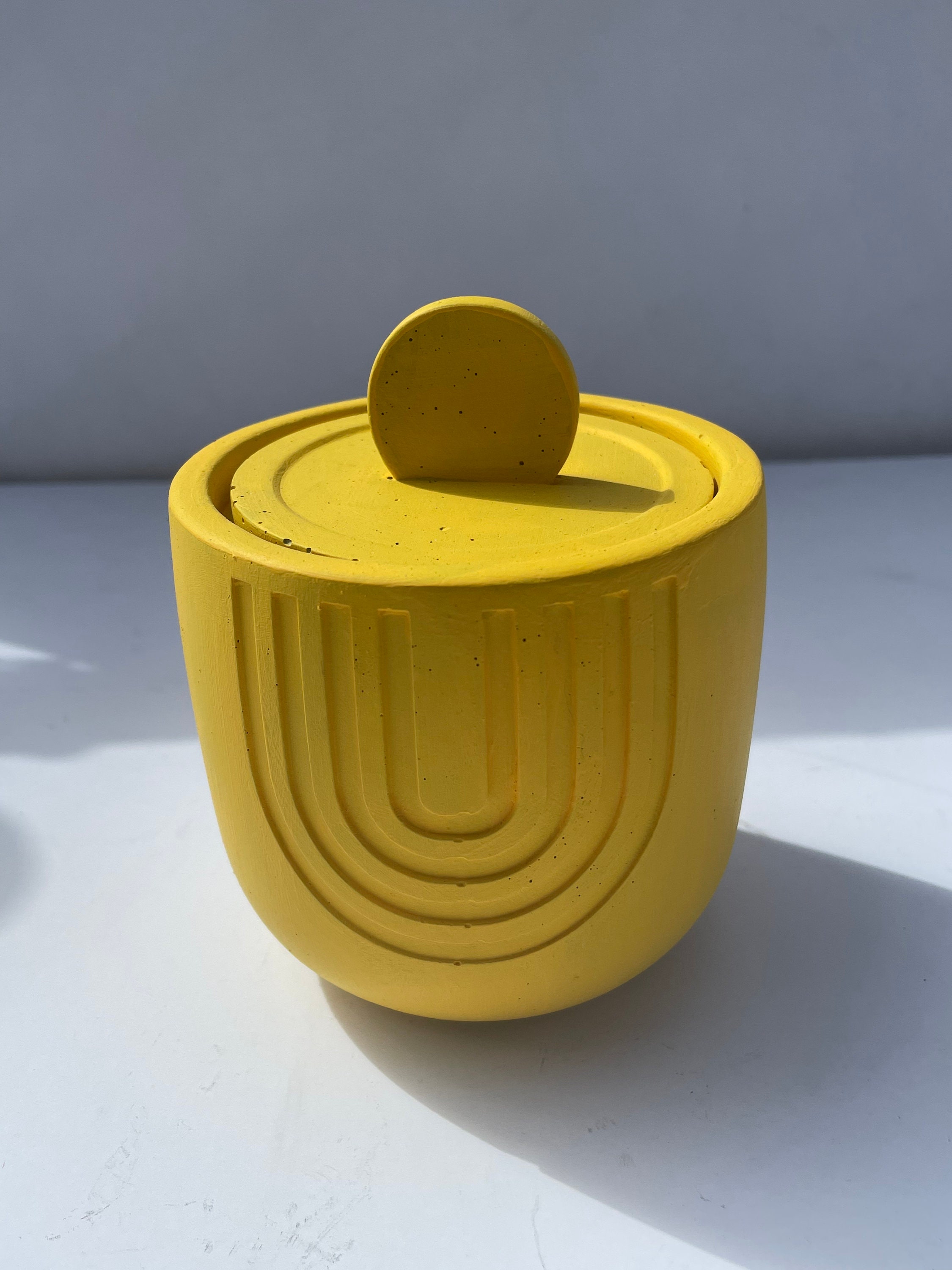 Concrete Jar With Lid L Concrete Planter L Flower Pot L Succulent ...