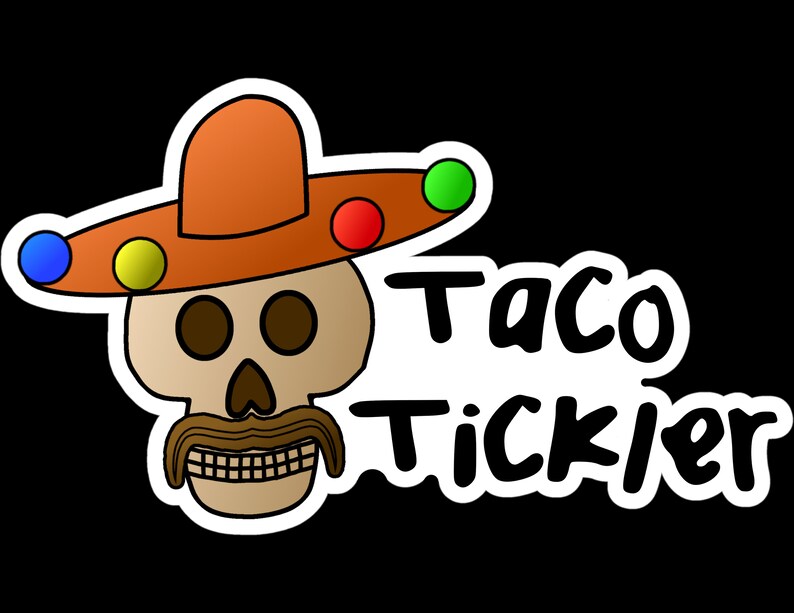 Taco Tickler Sugar Skull Mustache Vinyl Decal - Etsy