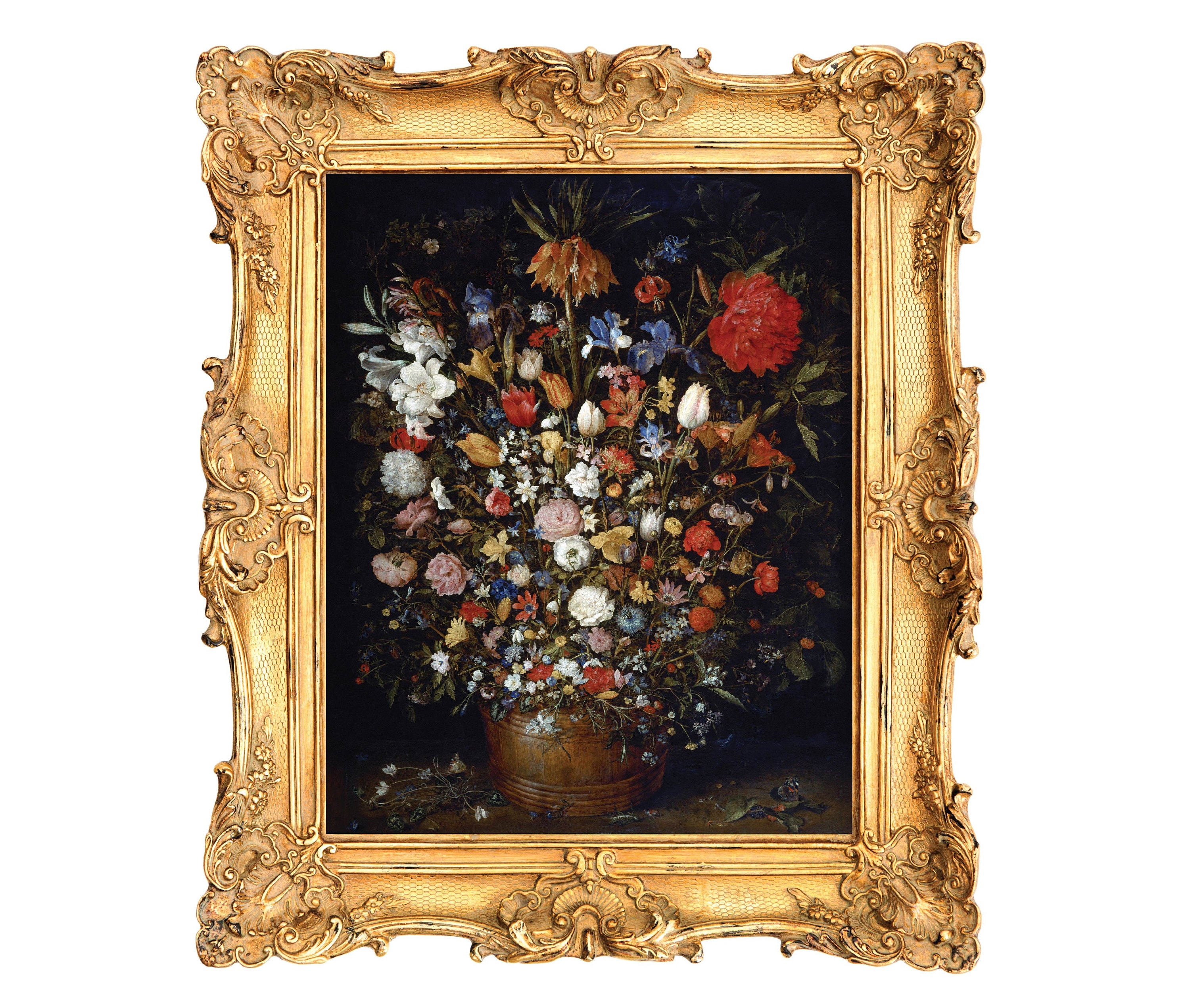Flowers in a Wooden Vessel by Jan Brueghel the Elder ART - Etsy