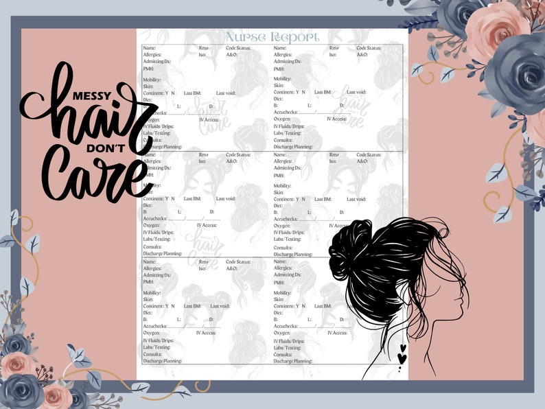 6 Patient Nurse Report Sheet Bundle Funny Nurse Report Nurse Brain ...