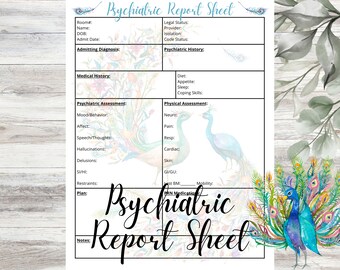 Psychiatric Report Sheet - Etsy