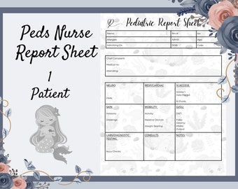Pediatric Nurse Report Sheet - Etsy