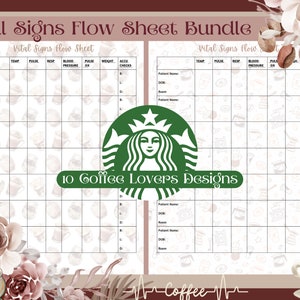 Vital Signs Flow Sheet Bundle 10 Coffee Designs 7 Patient Vitals ...