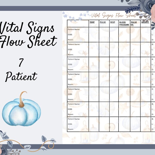 Cna Vitals Sheet - Etsy
