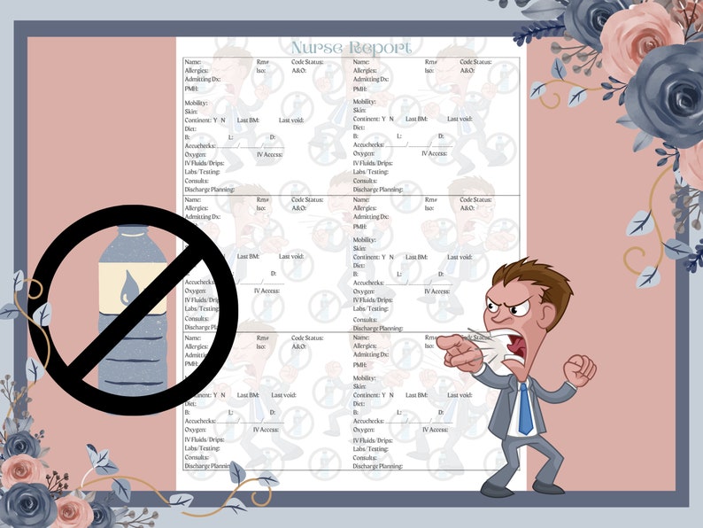 6 Patient Nurse Report Sheet Bundle Funny Nurse Report Nurse Brain ...