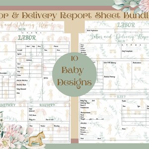 Labor and Delivery Report Sheet Bundle | Baby Theme | Nurse Report ...