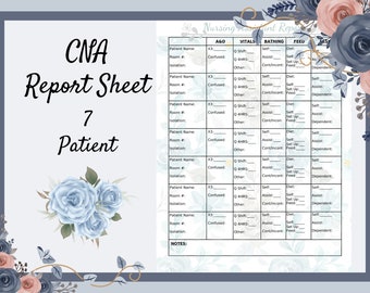 Cna Free Printable Report Sheet - Etsy