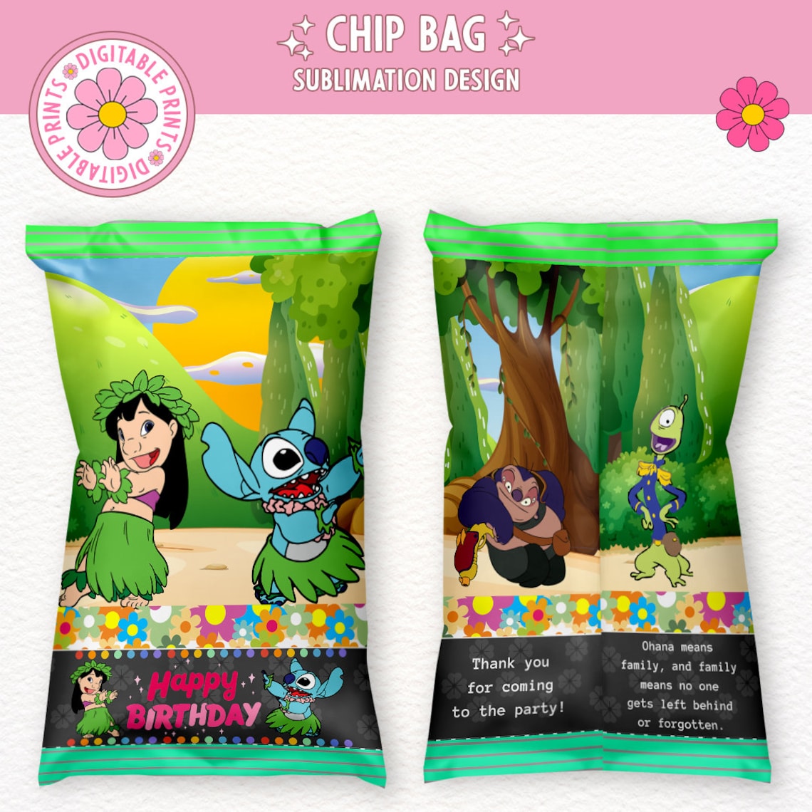 Lilo and Stitch Chip Bag Labels Lilo and Stitch Snack Labels - Etsy