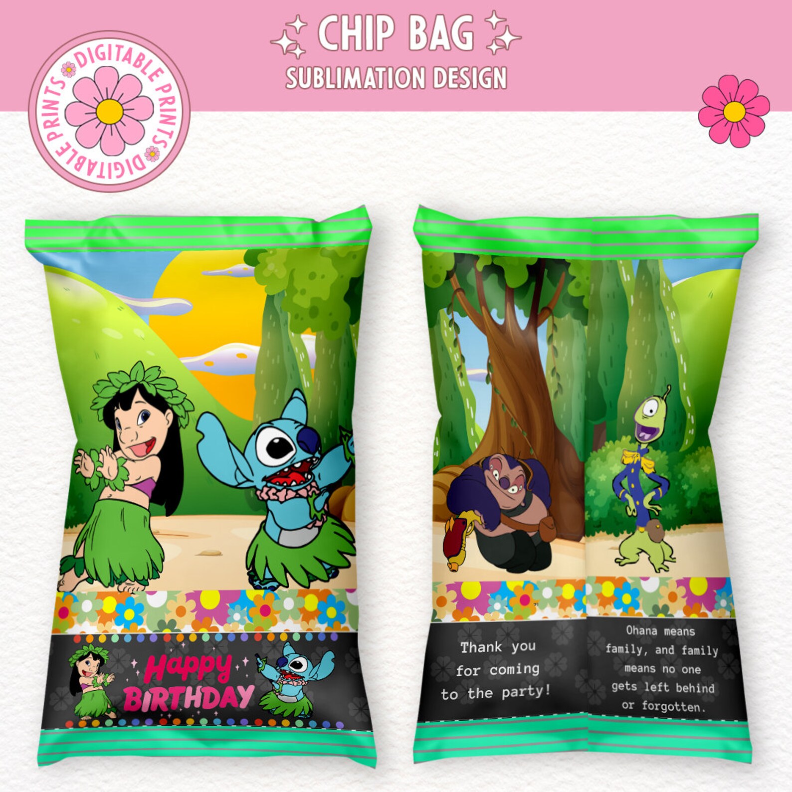 Lilo and Stitch Chip Bag Labels Lilo and Stitch Snack Labels - Etsy