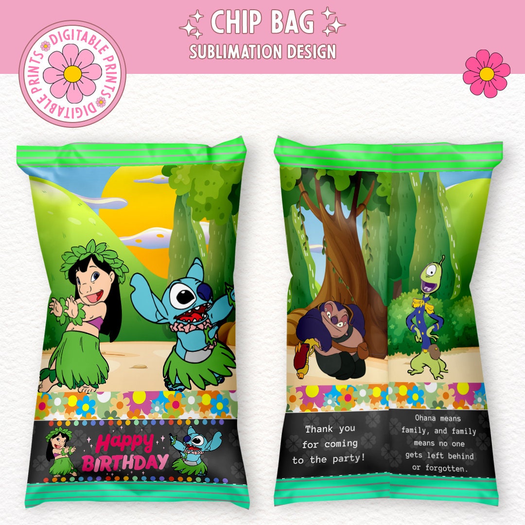 Lilo and Stitch Chip Bag Labels Lilo and Stitch Snack Labels - Etsy