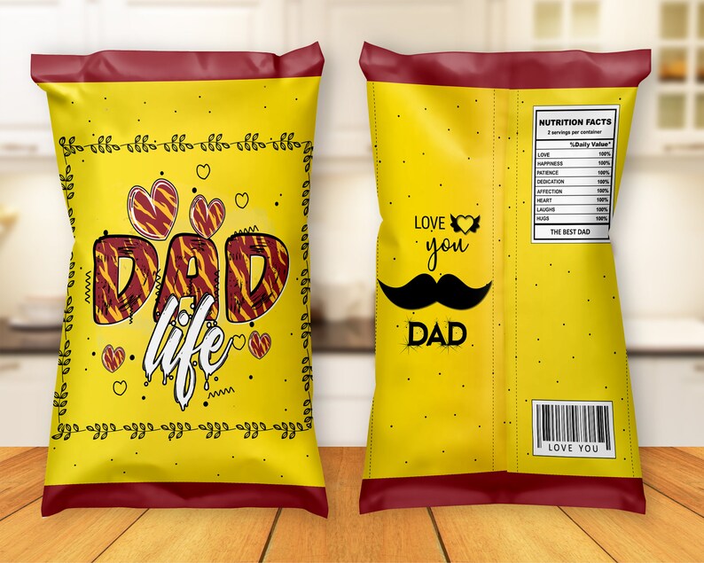 Dad Chip Bag Sublimation Designs Png Chip Bag Template Father Day Chip ...