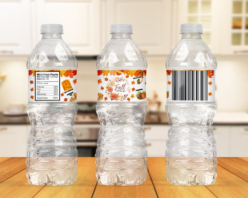 Fall Chip Bag Autumn Chip Bag Fall Water Bottle Template Autumn Water ...