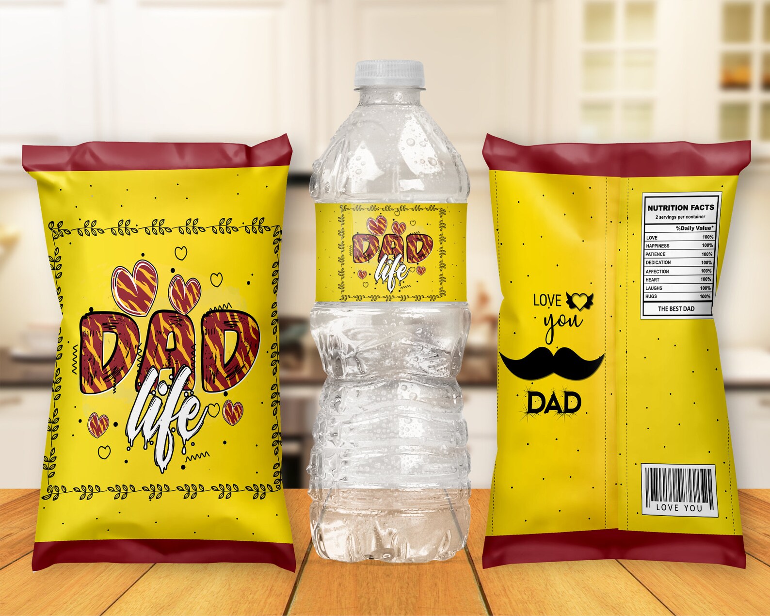Dad Chip Bag Sublimation Designs Png Chip Bag Template Father Day Chip ...